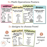 Math Operations Posters - Pastel Theme - Miss Jacobs - Default Title