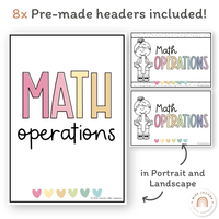 Math Operations Posters - Pastel Theme - Miss Jacobs