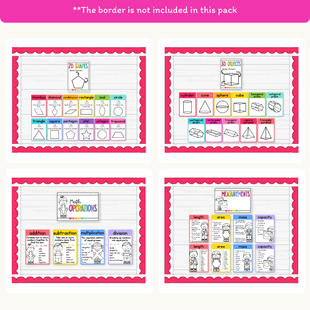 Bright Collection Math Posters Decor - Miss Jacobs Little Learners