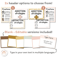 Daisy Gingham Neutrals Math Posters Decor - Miss Jacobs