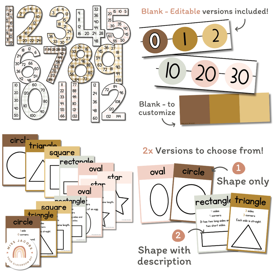 Daisy Gingham Neutrals Classroom Collection - Miss Jacobs - Miss Jacobs ...