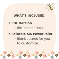 Daisy Gingham Neutrals Math Posters Decor - Miss Jacobs