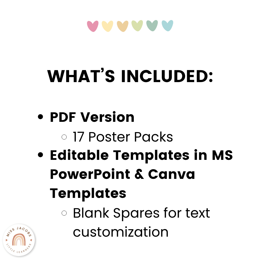 Pastel Collection Math Posters Decor - Miss Jacobs Little Learners