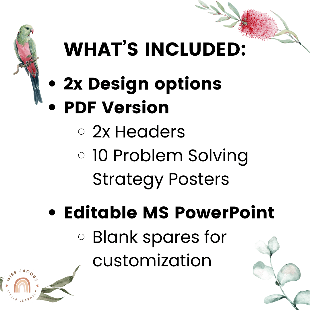 Math Problem Solving Strategies Posters | Australiana