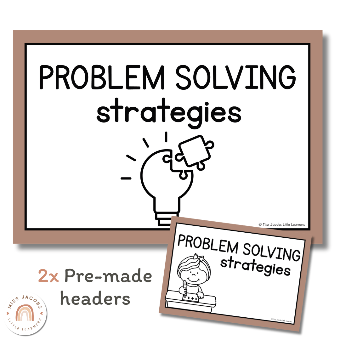 Math Problem Solving Strategies Posters - Boho Neutrals Theme - MJLL