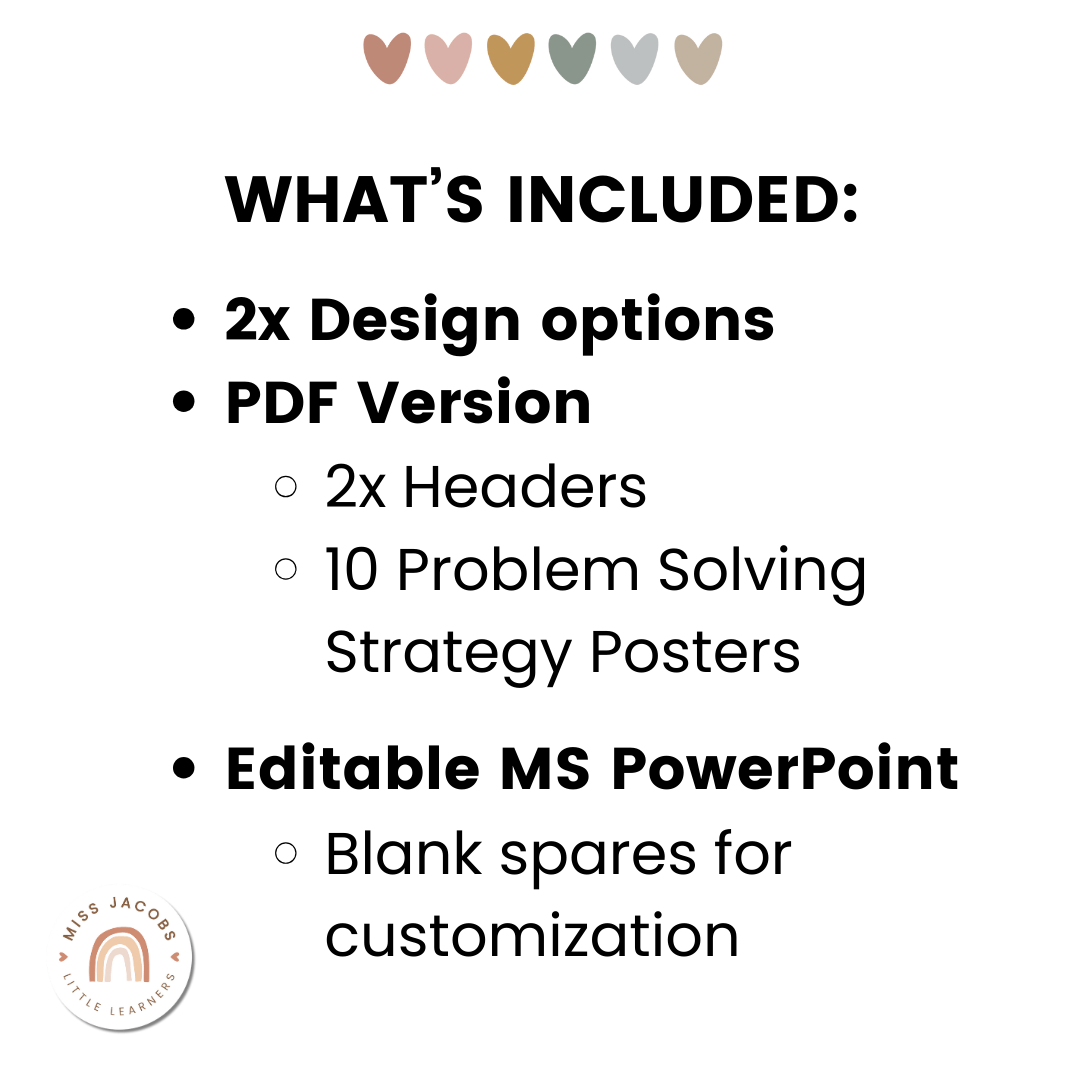 Math Problem Solving Strategies Posters - Boho Neutrals Theme - MJLL ...