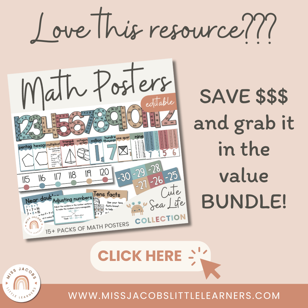 Math Problem Solving Strategies Posters | Cute Sea Life