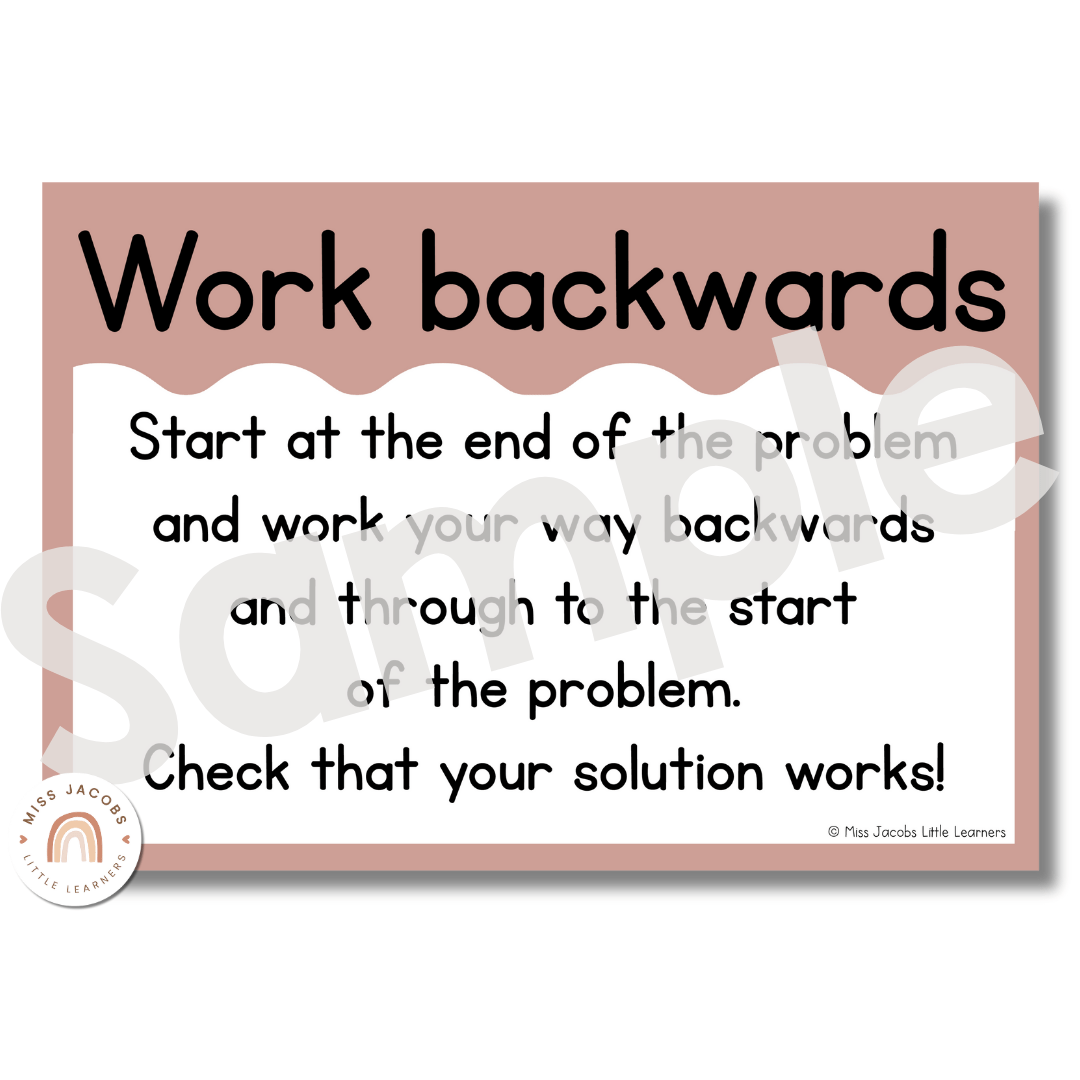 Math Problem Solving Strategies Posters | Cute Sea Life