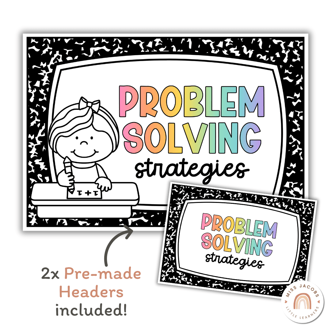 Math Problem Solving Strategies Posters - Cutesy Classroom Theme - MJLL ...