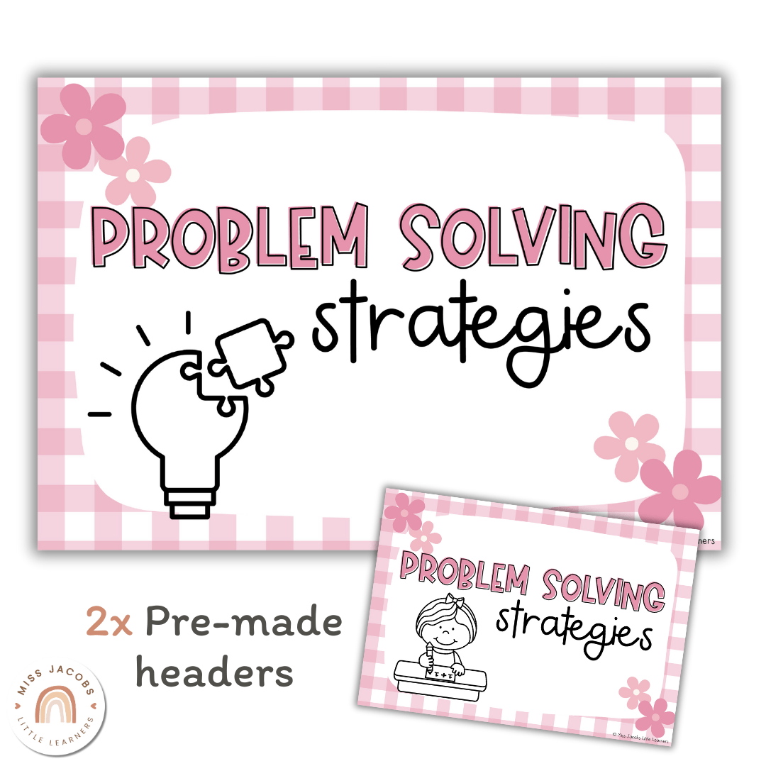 Math Problem Solving Strategies Posters | Daisy Gingham Pastels