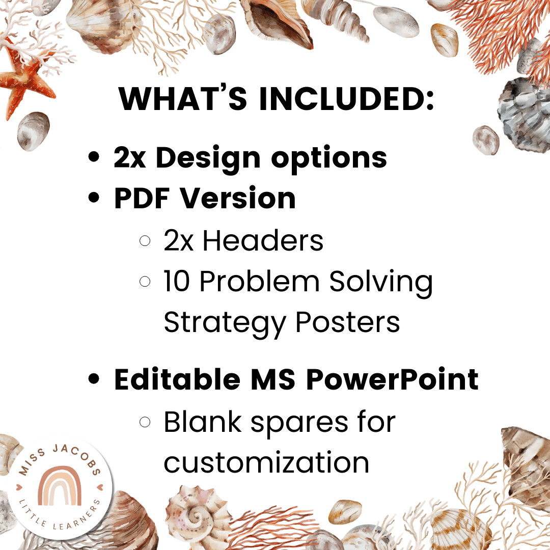 Math Problem Solving Strategies Posters | Modern Ocean - Miss Jacobs ...