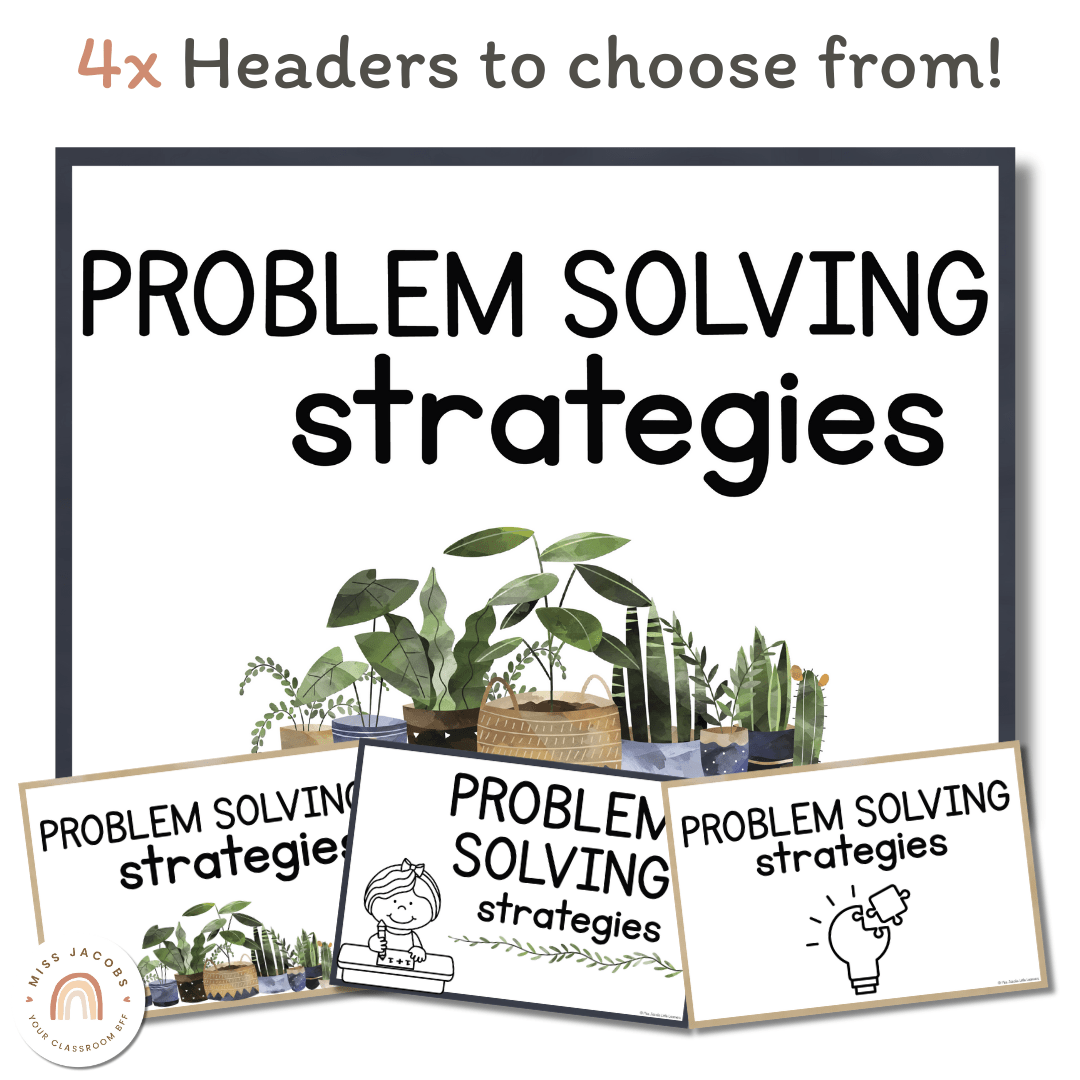 Math Problem Solving Strategies Posters | Boho Plants