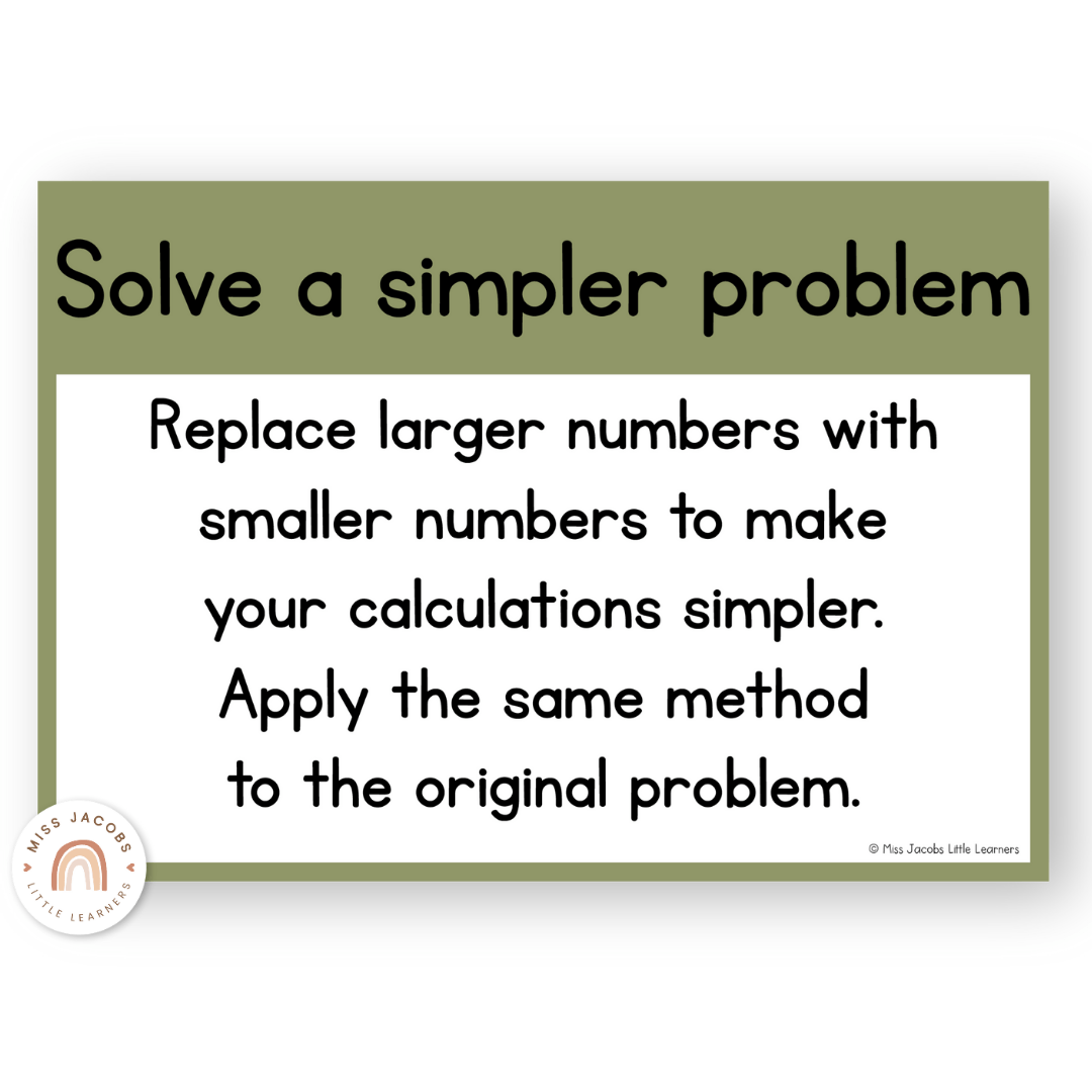 Math Problem Solving Strategies Posters - Woodland Theme - MJLL