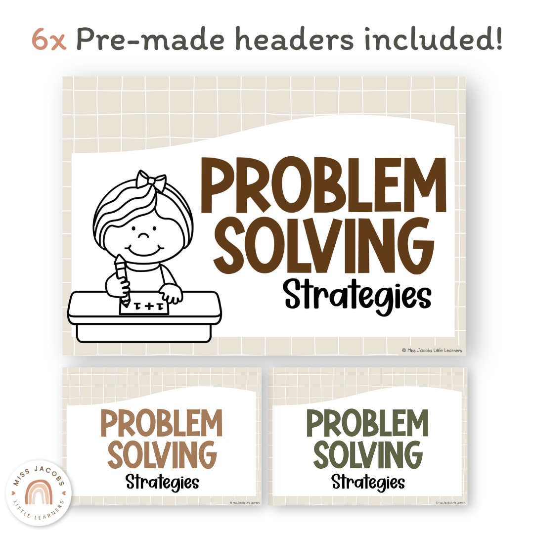 Math Problem Solving Strategies Posters - Woodland Theme - MJLL