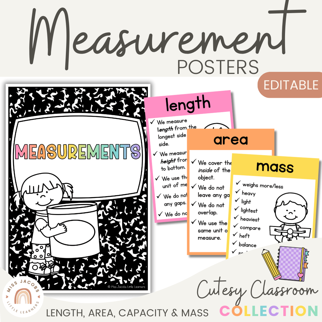 Measurement Posters - Cutesy Classroom Theme - Miss Jacobs