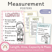 Measurement Posters - Daisy Gingham Pastels Theme – Miss Jacobs Little ...