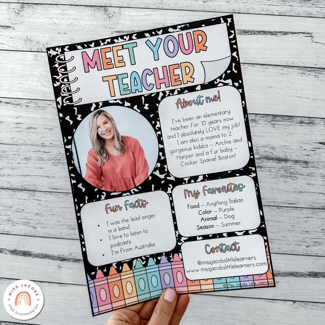 Meet the Teachers - Cutesy Classroom Theme - Miss Jacobs