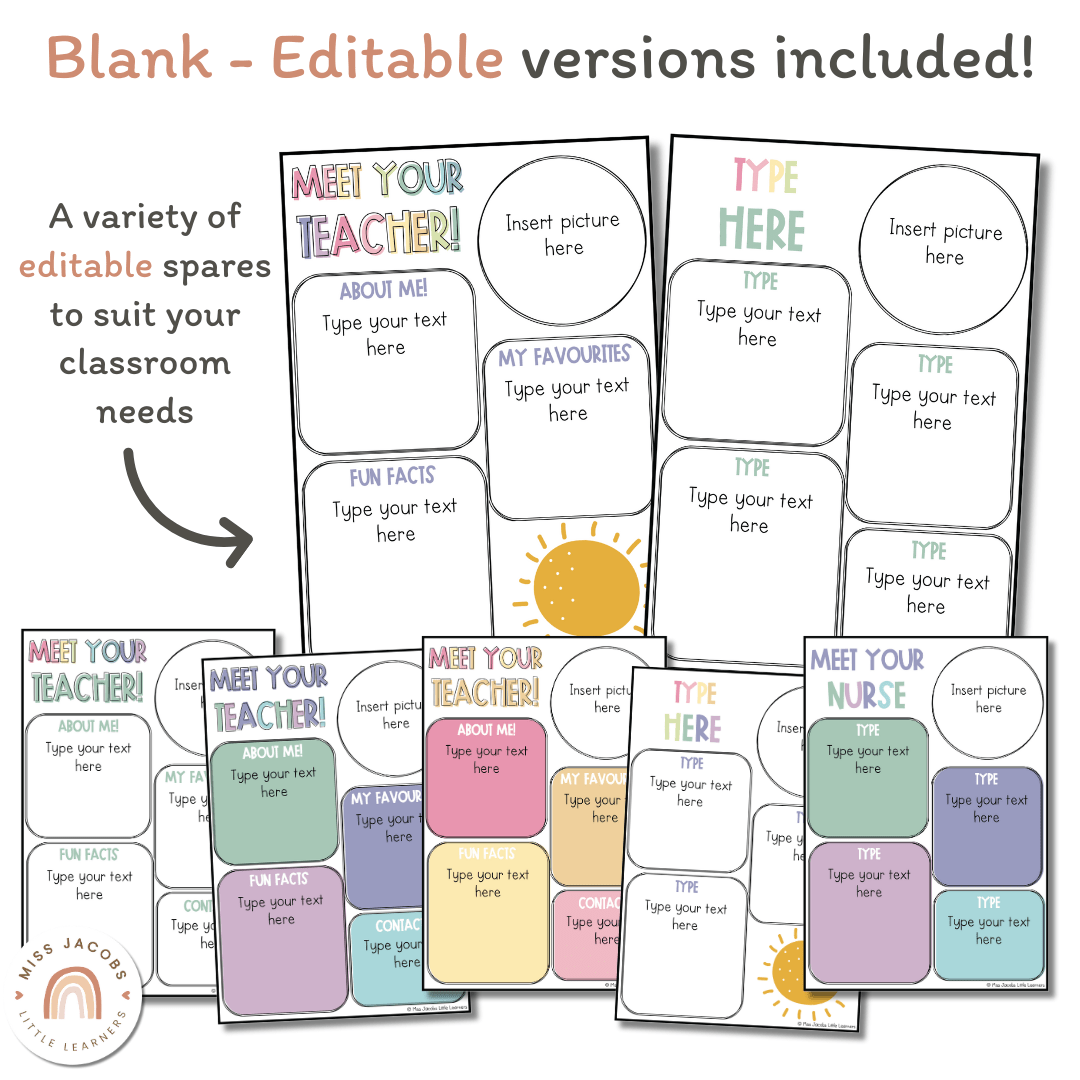 Meet the Teacher Template - Pastels