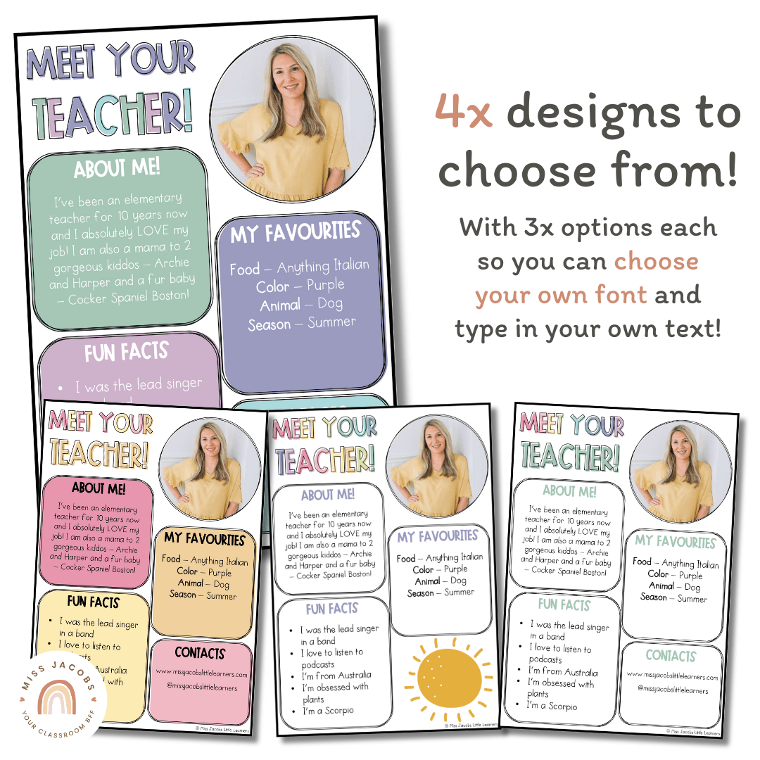 Meet the Teacher Template - Pastels