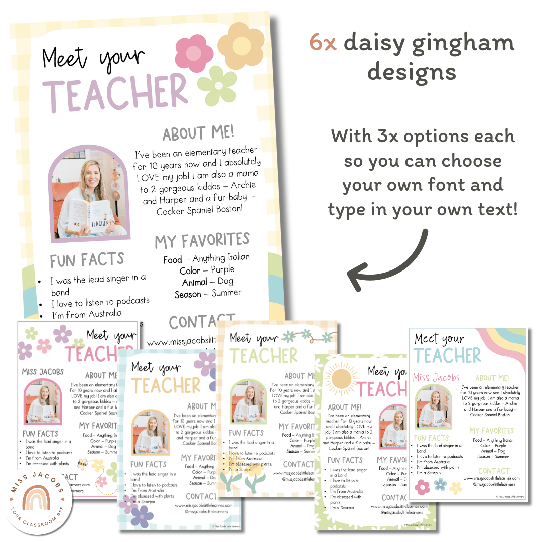 Meet the Teacher Template Page 2 - Miss Jacobs Little Learners