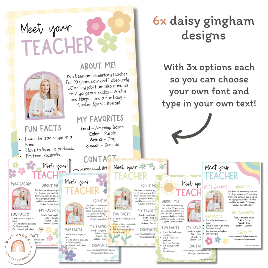 Meet the Teacher Template Page 2 - Miss Jacobs Little Learners