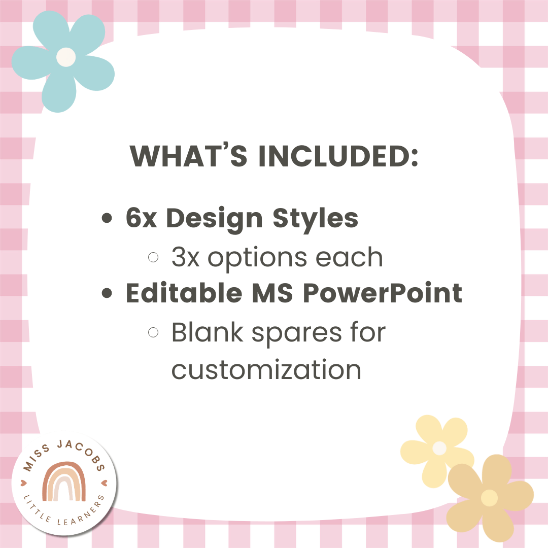 Meet the Teacher Templates - Daisy Gingham Pastels Decor