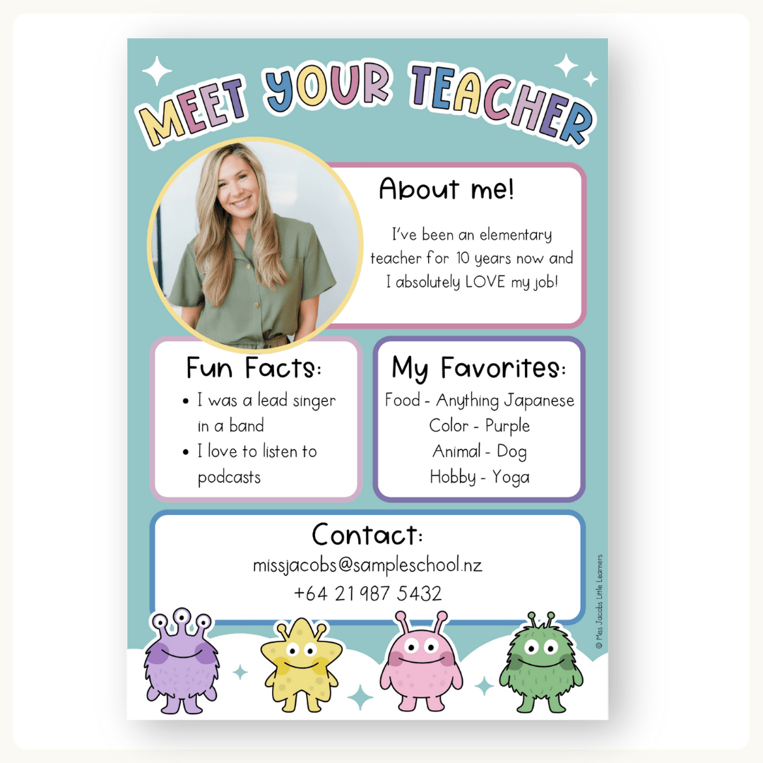 Meet the Teacher Template – Miss Jacobs Little Learners