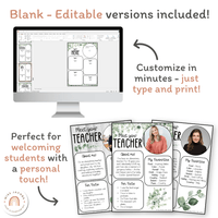 Meet the Teacher Templates - Modern Botanical Theme - Miss Jacobs ...