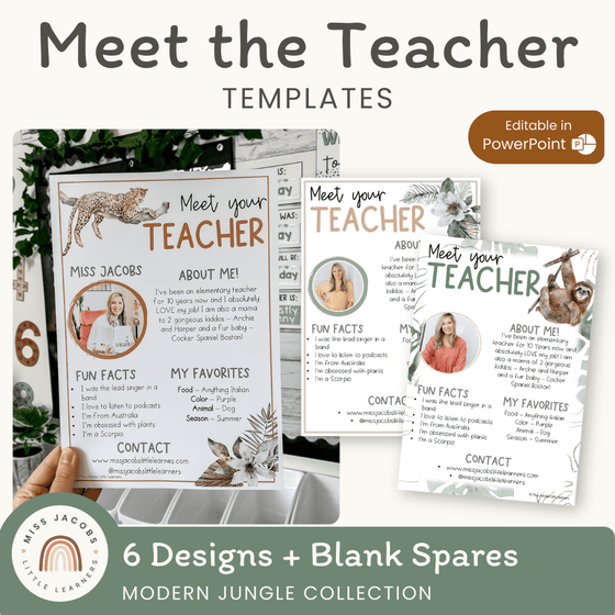 Meet the Teacher Template - Modern Jungle