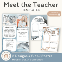 Meet the Teacher Templates - Modern Ocean Classroom Decor – Miss Jacobs ...