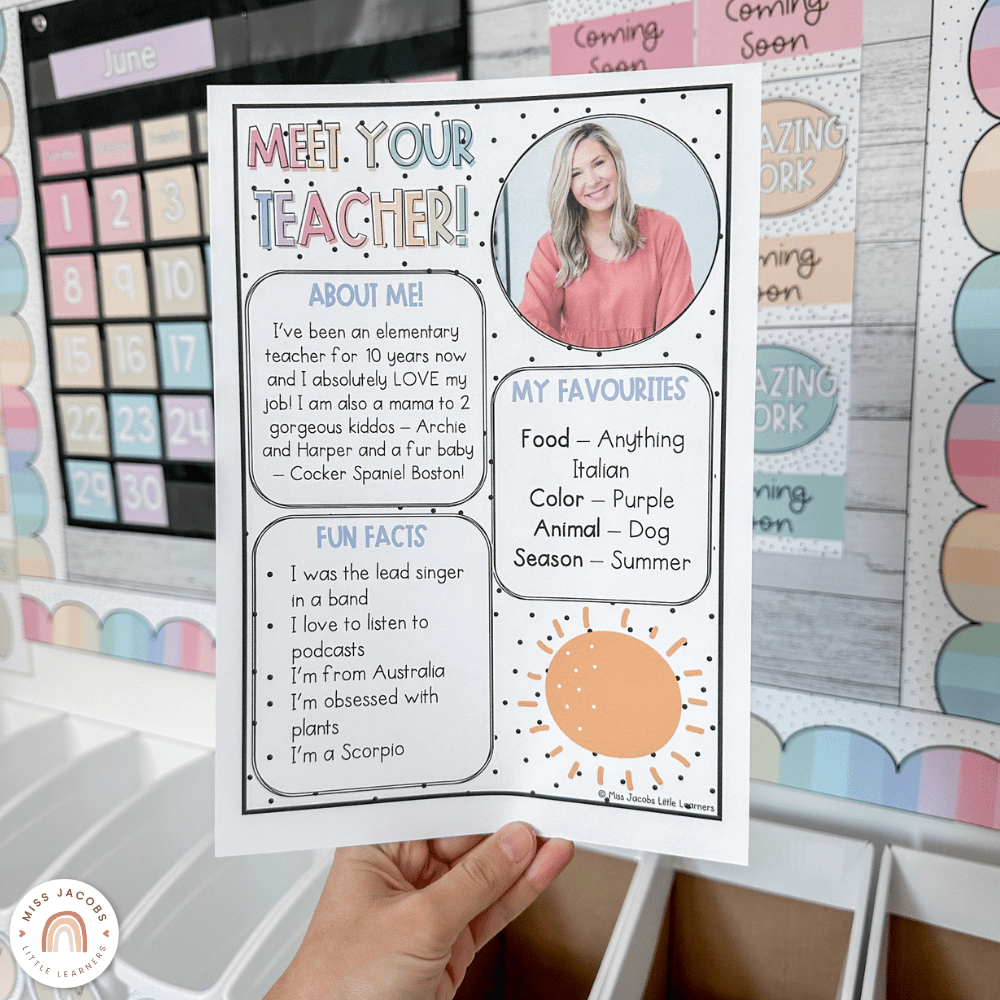 Meet the Teacher Template Page 2 - Miss Jacobs Little Learners