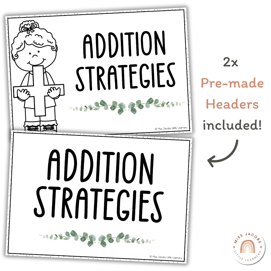 Addition Strategies Posters - Modern Botanical Classroom Theme - MJLL ...