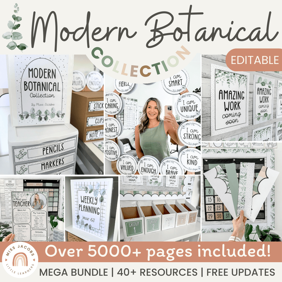 Modern Botanical Classroom Decor - Miss Jacobs Little Learners