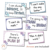 Growth Mindset Posters - Daisy Gingham Pastels Decor