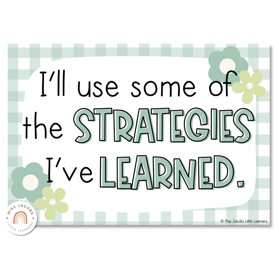 Growth Mindset Posters - Daisy Gingham Pastels Decor - Default Title