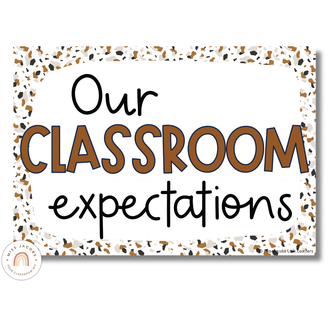 Classroom Rules and Expectations Posters - Modern Jungle Theme