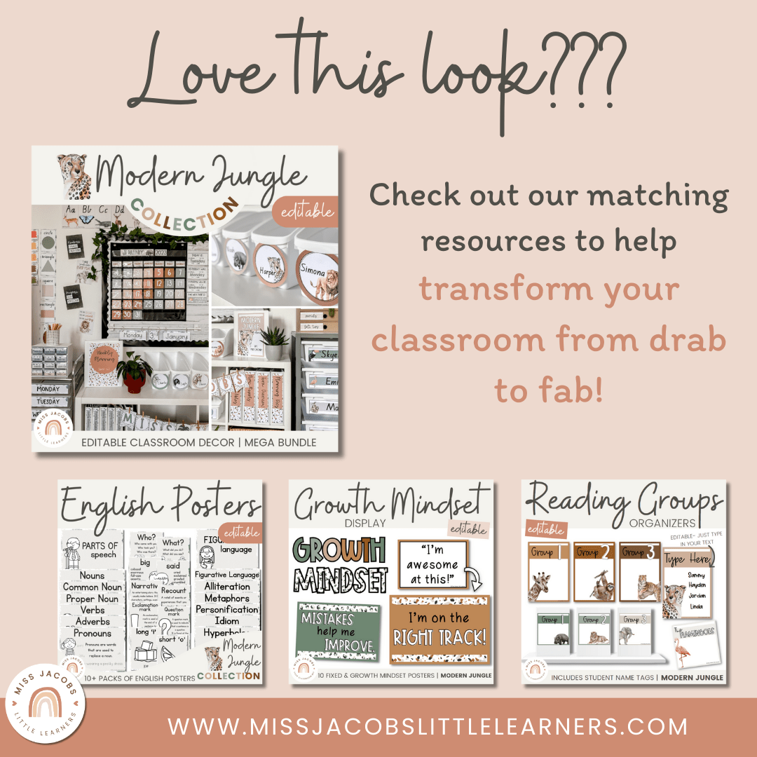 Modern Jungle Math Posters Decor - Miss Jacobs