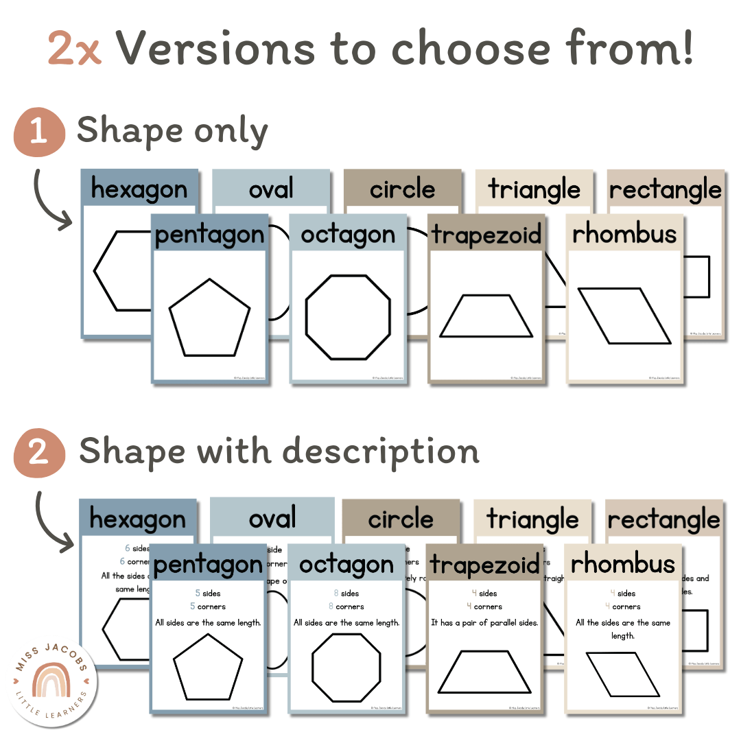 Modern Ocean 2D Shape Posters - Default Title - Miss Jacobs Little Learners