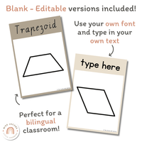 2D Shape Posters - Modern Ocean Classroom Decor