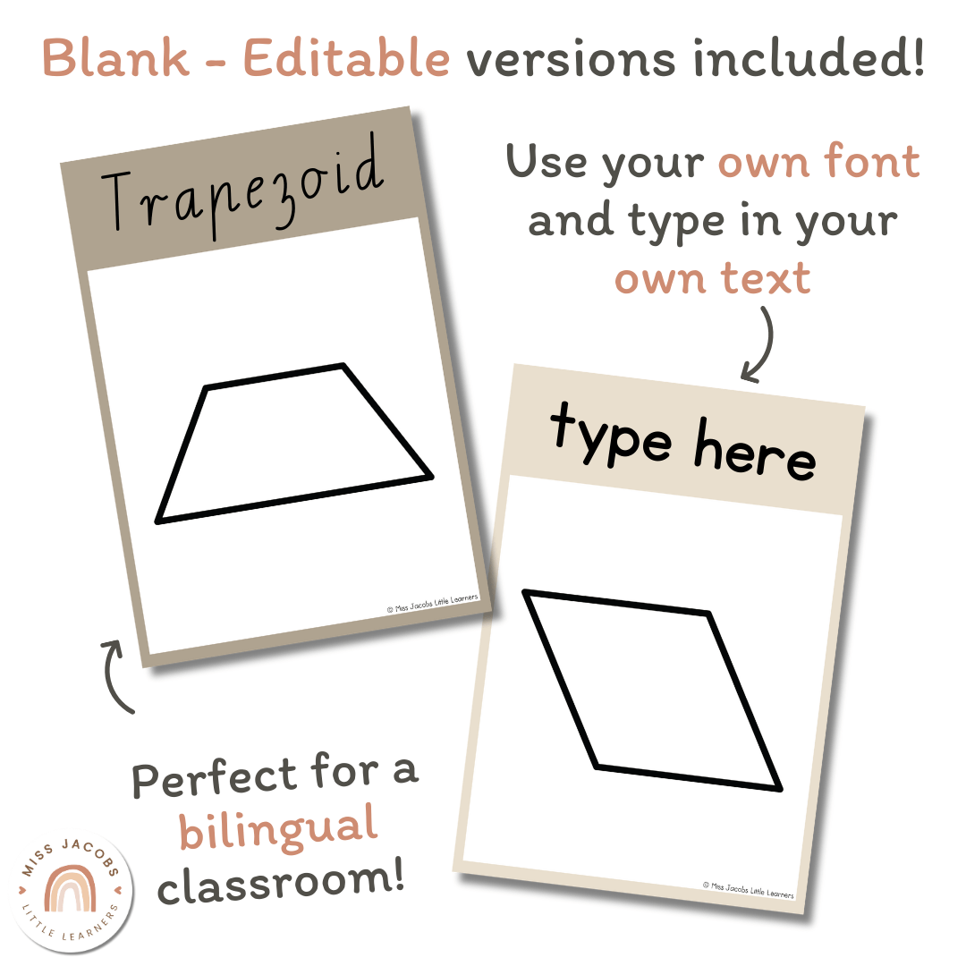 2D Shape Posters - Modern Ocean Classroom Decor