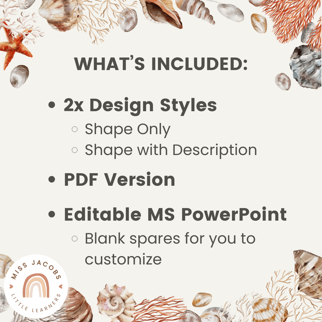 2D Shape Posters - Modern Ocean Classroom Decor