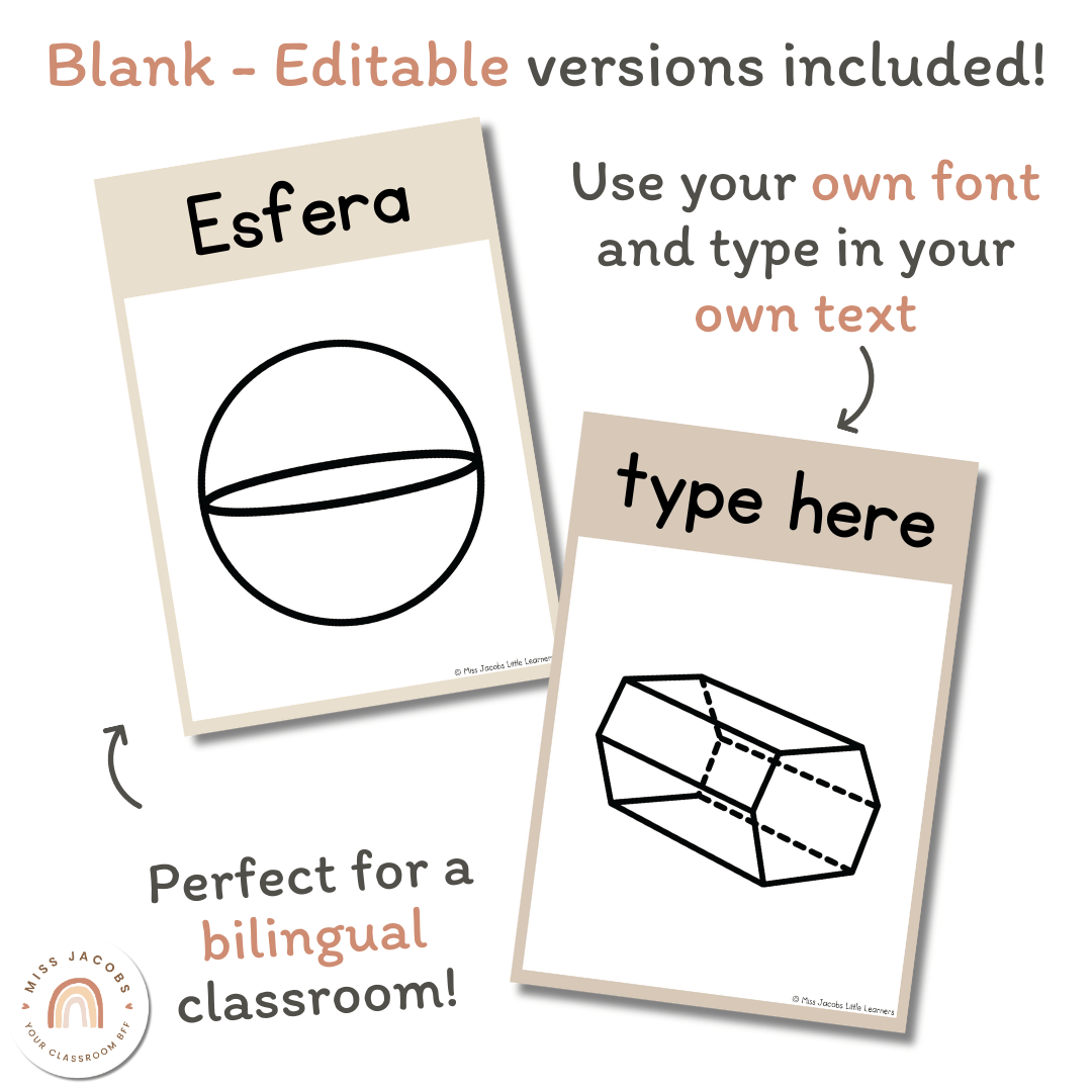 3D Shape Posters - Modern Ocean Classroom Decor