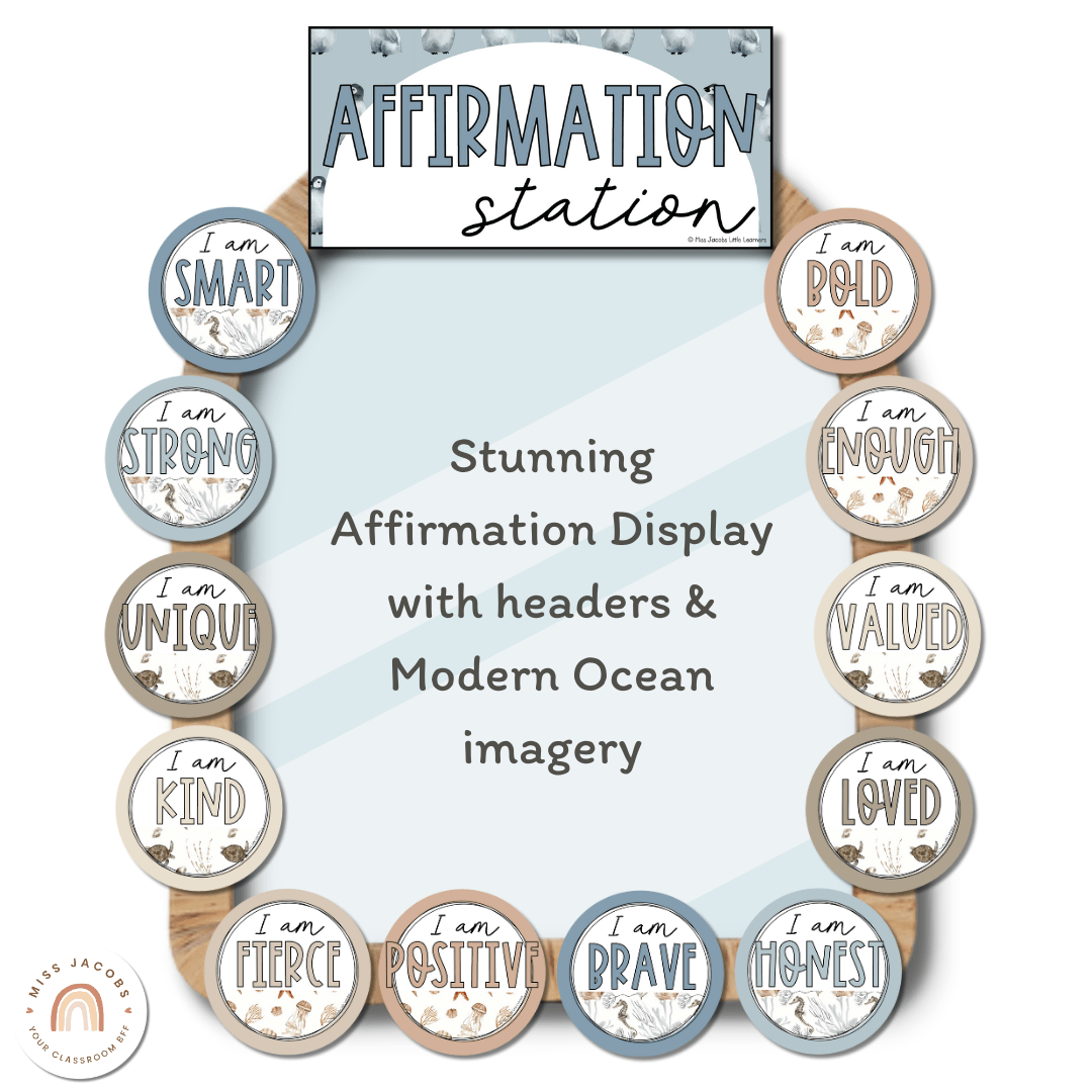 Affirmation Station - Modern Ocean Classroom Decor - Default Title