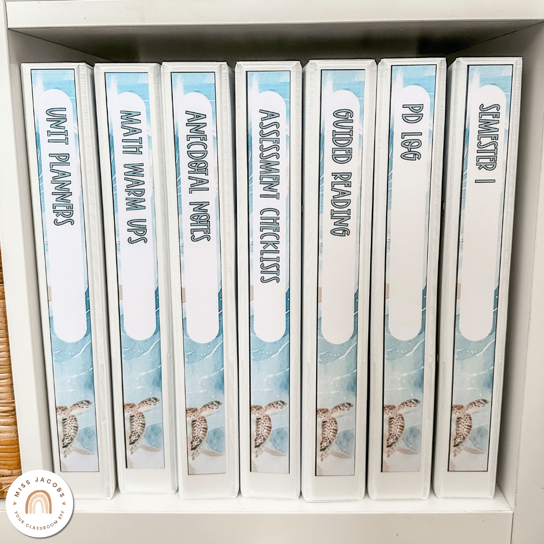 Modern Ocean Binder Covers and Spines - Miss Jacobs Little Learners