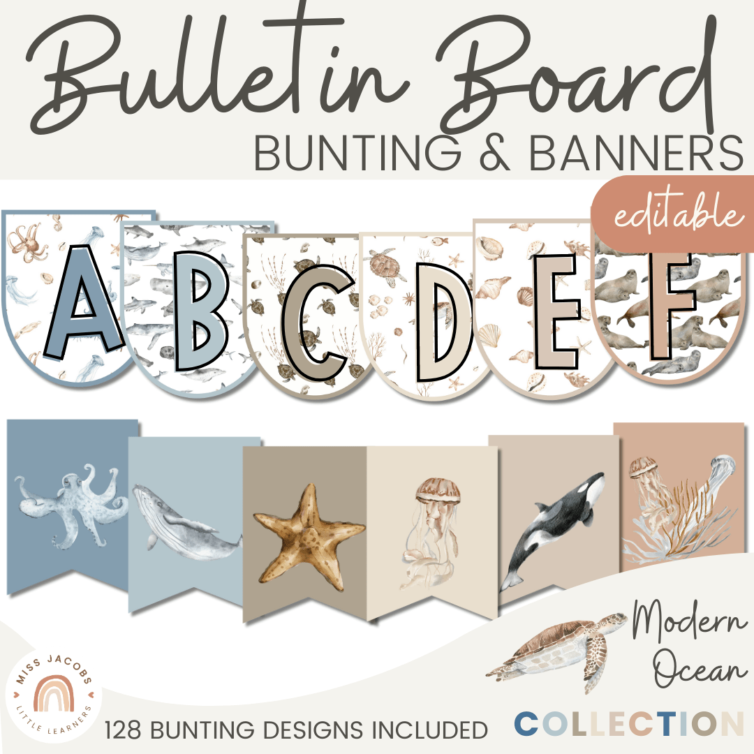 Modern Ocean Bunting and Display Banners - Default Title - Miss Jacobs ...