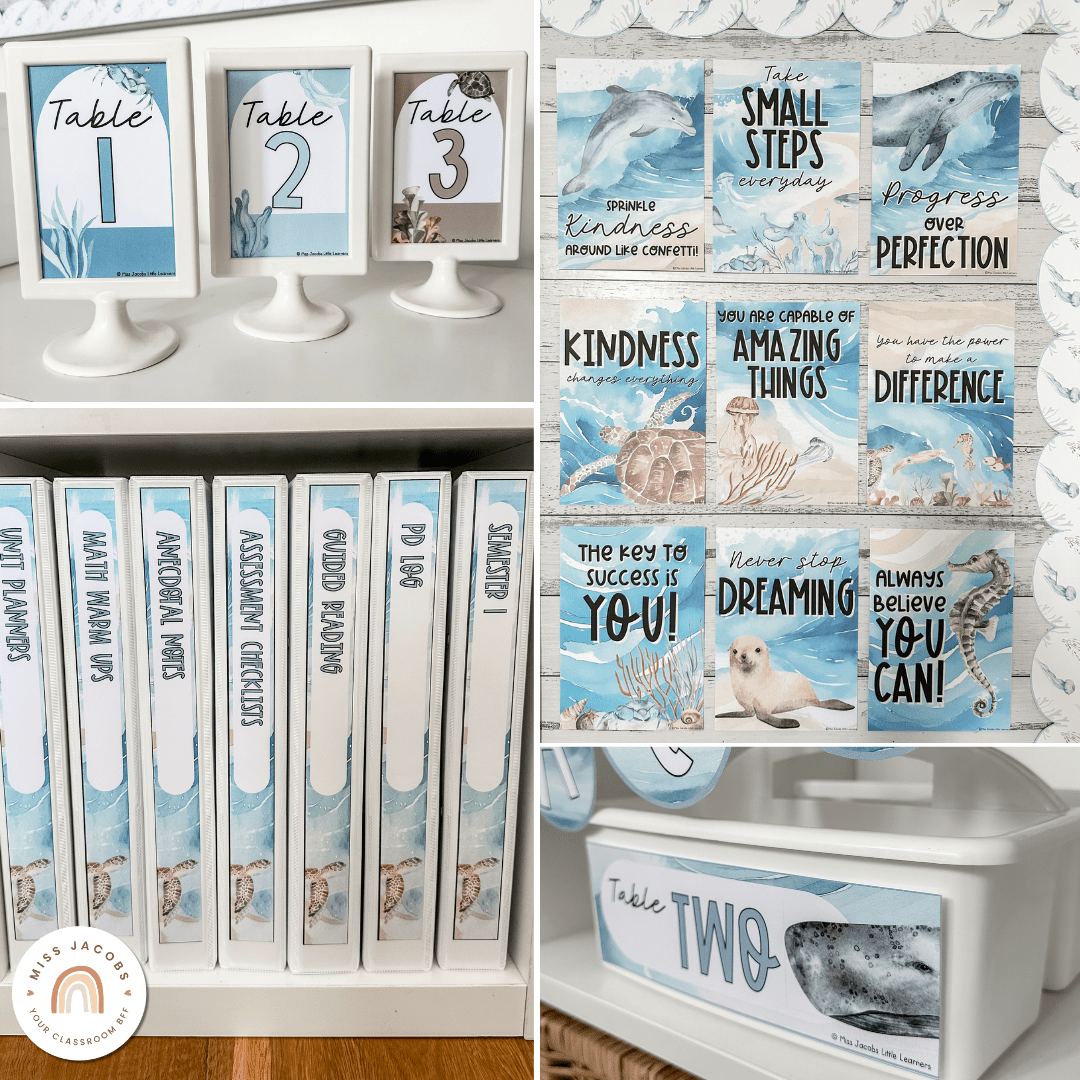 Modern Ocean Classroom Decor - Sandy Neutral Tones - Miss Jacobs
