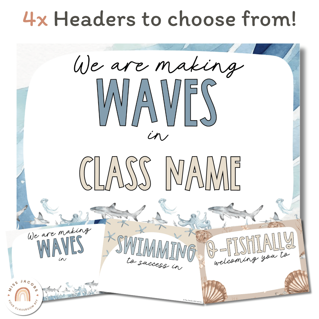 Door Display - Modern Ocean Classroom Decor