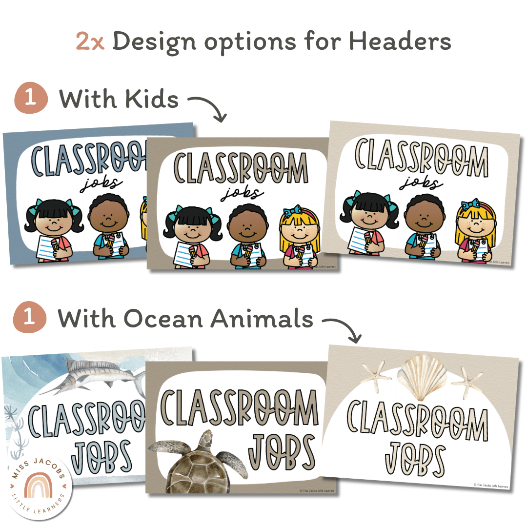 Classroom Job Chart - Modern Ocean Classroom Decor