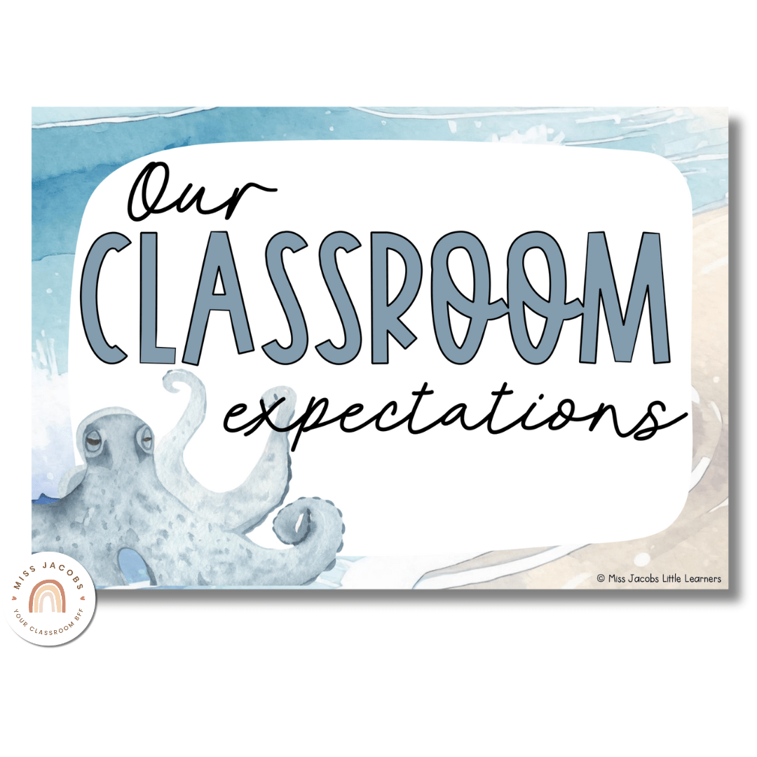 Modern Ocean Classroom Rules Posters for Classroom Management - Miss ...