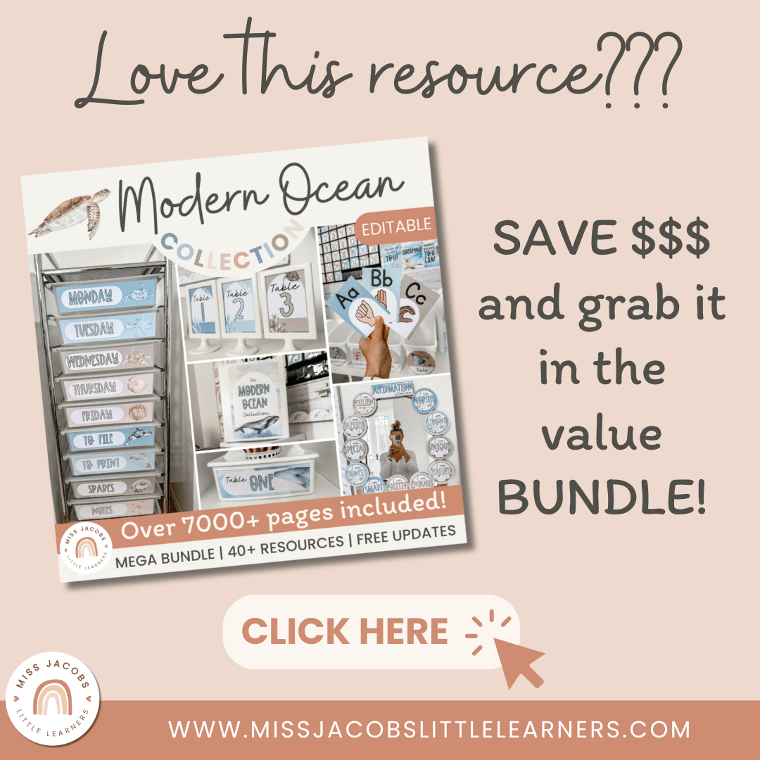 Classroom Rules and Expectations Posters - Modern Ocean Theme